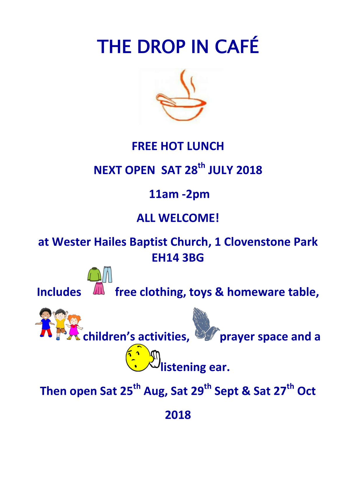 Free Hot Lunch: Baptist Church July Drop In cafe - Digital Sentinel